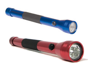LumaGear RP1403 4 LED Anodized Aluminum Flashlight with 3 AA Batteries ...